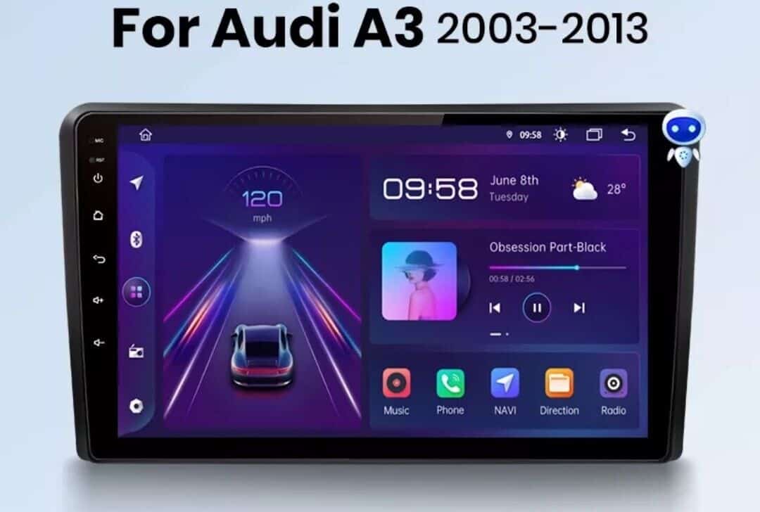RADIO 9″ PER AUDI A3 ANDROID BLUETOOTH USB GPS NAVI