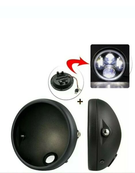 FARO LED MOTO CALOTTA - 1X 7 POLLICI ALLUMINIO NERO